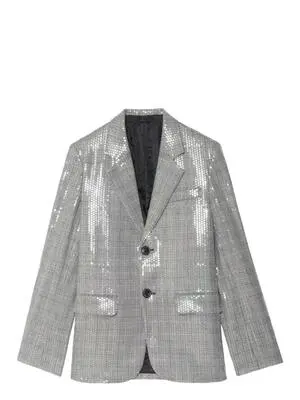 Zadig&Voltaire Sequin-embellished Check Blazer - Black