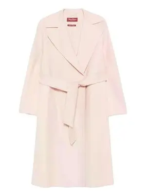 Max Mara Belted Single-breasted Coat - Pink