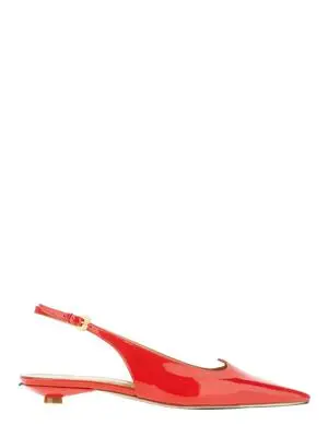 A.BOCCA 15mm Heart-slingback Pointed-toe Flat Pumps - Red