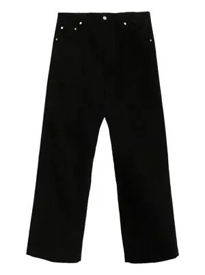 Rick Owens Corduroy Straight Trousers - Black