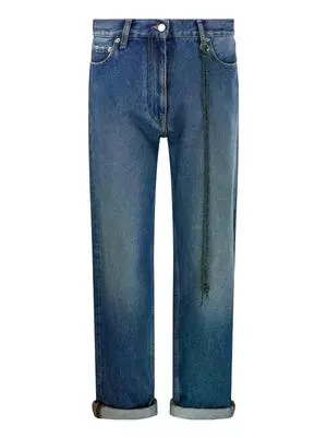 DARKPARK Strap-embellished Straight-leg Jeans - Blue