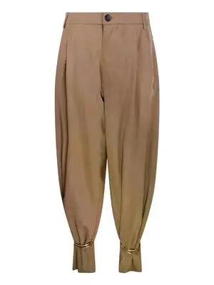 DARKPARK Pleated Cuffed Tapered Trousers - Neutrals