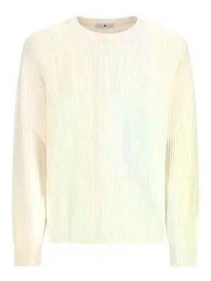 PT TORINO Ribbed Round Neck Sweater - Yellow