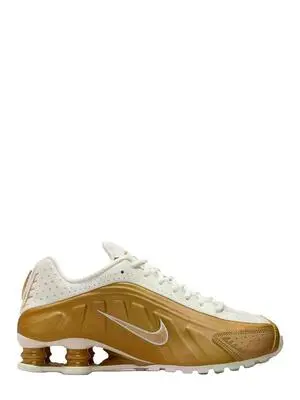 Nike Shox R4 Metallic Gold Sneakers - White