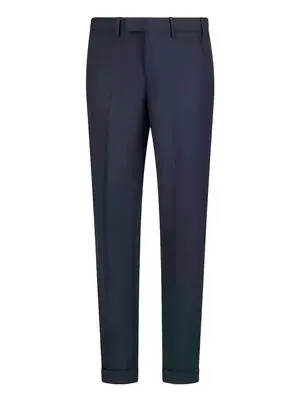 PT TORINO Straight-leg Cuffed Trousers - Blue