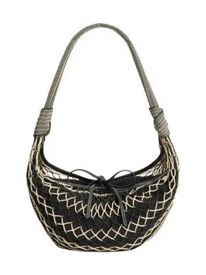 LEMAIRE Fortune Shoulder Bag - Mu424 Chevron Light Beige / Black