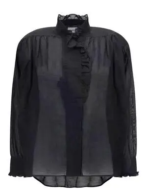 MARANT ETOILE Pamias Ruffled Top - Black