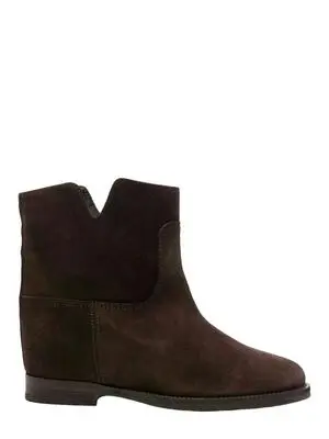 VIA ROMA 15 Studded Suede Boots - Brown