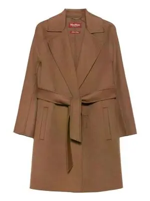 Max Mara Belted Single-breasted Coat - Brown