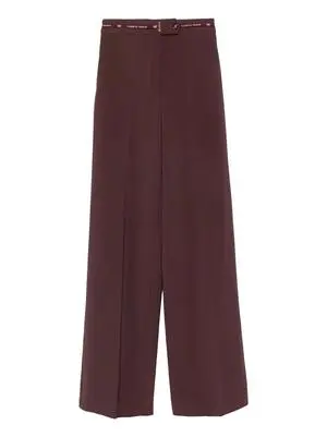 Elisabetta Franchi Logo-waistband Trousers - Brown