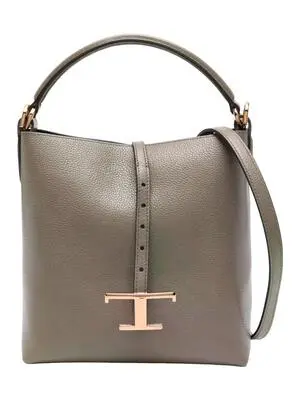 TOD'S T-buckle Leather Shoulder Bag - Green
