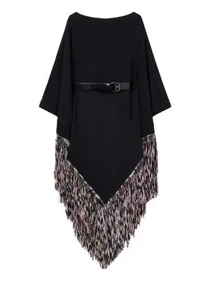 Emilio Pucci Belt-embellished Fringe Kaftan - Black