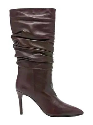 VIA ROMA 15 80mm Pointed-toe Leather Boots - Red