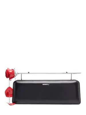 SEEN USERS Rose Embellished Clutch - Black