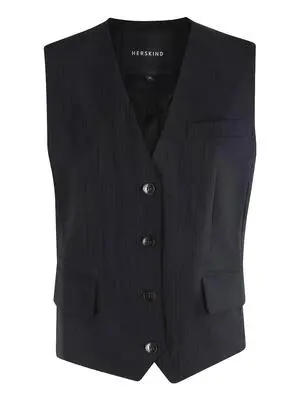 HERSKIND Pinstripe Sleeveless Waistcoat - Blue