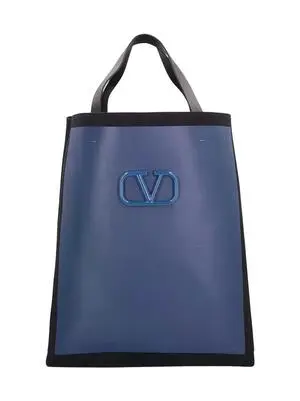 Valentino Garavani Logo-plaque Tote Bag - Blue