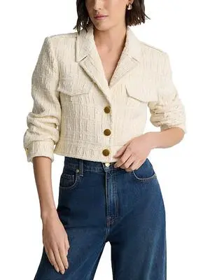 ST. JOHN Plaid Textured Jacket