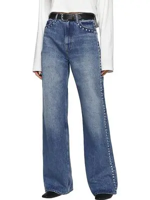 REFORMATION Cary High-rise Slouchy Jeans - Chesapeake Studded