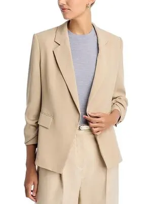 BOSS Jia Ruched Sleeve Blazer - Light Beige