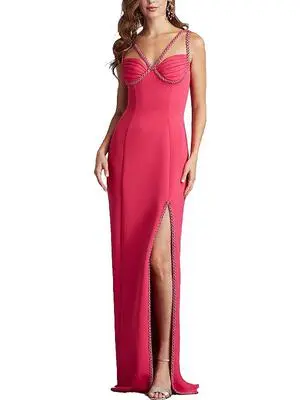 Tadashi Shoji Bia Spaghetti Strap Gown - Pink