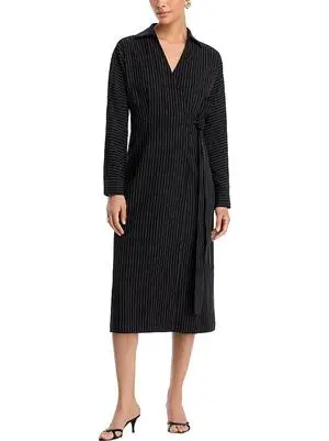 AREA STARS Cass Pinstripe Dress Black Pinstripe