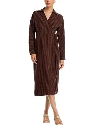 AREA STARS Cass Pinstripe Dress Brown Pinstripe