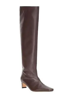 Staud Wally Leather Tall Boots Espresso