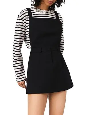 Maje Pinafore Strap Dress - Navy
