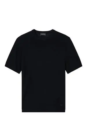 Emporio Armani Short-sleeved Virgin Wool Jumper - Black