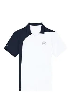 Emporio Armani Tennis Pro Polo Shirt In Ventus7 Technical Fabric - Natural