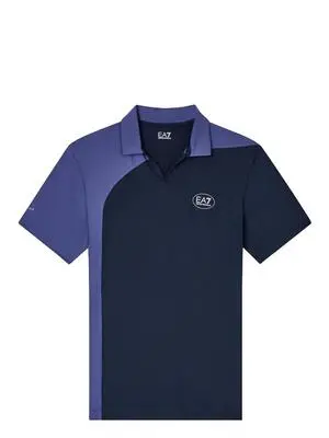 Emporio Armani Tennis Pro Polo Shirt In Ventus7 Technical Fabric - Navy
