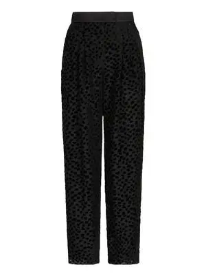 Emporio Armani Devoré Tulle Trousers With Pleats - Black