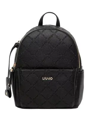 Liu Jo Monogram-embossed Backpack - Black