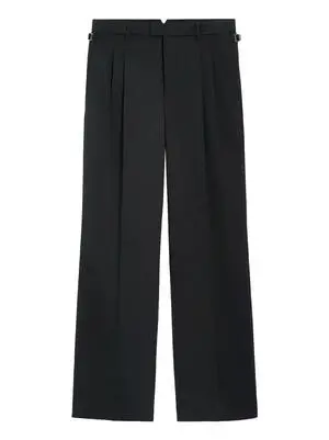 Ami Wool Wide-leg Trousers - Black