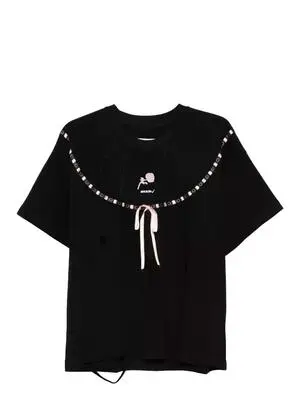 SEEN USERS Altered Dreamwear Embellished-bow T-shirt - Black