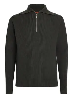 Barena Venezia Virgin Wool Quarter-zip Sweater - Green