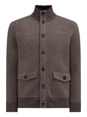 N.peal Cashmere Herringbone Jacket - Brown