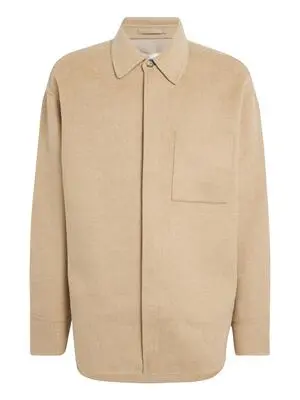 JW Anderson Oversized Wool Shirt Jacket - Beige