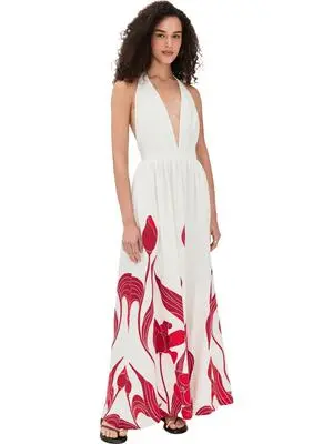 ANDRES OTALORA Mi Esplendor Maxi Dress - Scarlet Maxi Tulips