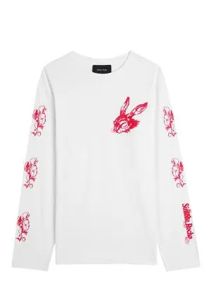 Simone Rocha Tortoise & Hare Logo Print Cotton T-shirt - White