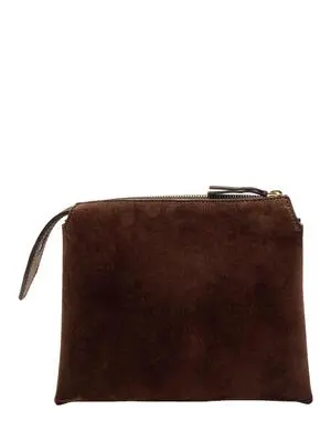 THE ROW Nu Mini Suede Cross-Body Bag Chocolate