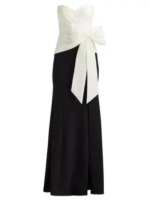 Tadashi Shoji Strapless Maxi Dress With Bow Detail - White