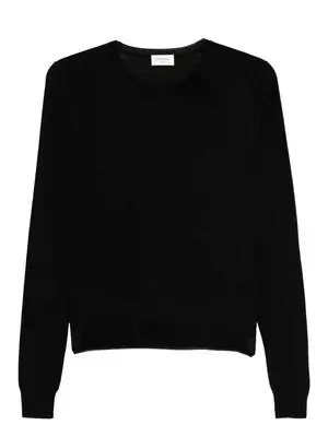 Saint Laurent Crew-neck Wool Top - Black