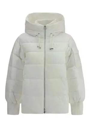 Pinko Hooded Quilted Coat - White