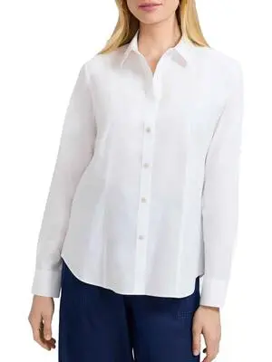 FOXCROFT June Stretch Cotton Blend Button-Up Shirt