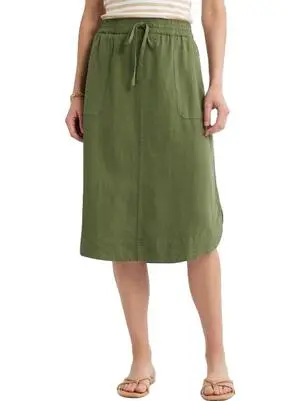 Caslon Tencel™ Lyocell & Linen Blend Skirt - Green Bronze