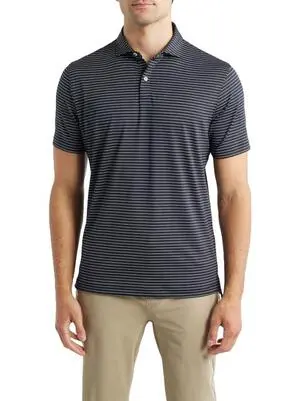 Johnnie-o Beau Stripe Performance Polo - Black