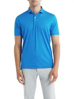Johnnie-o Beau Stripe Performance Polo - Palisades Blue