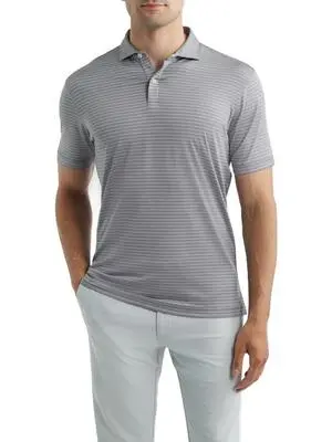 Johnnie-o Beau Stripe Performance Polo - Thunder
