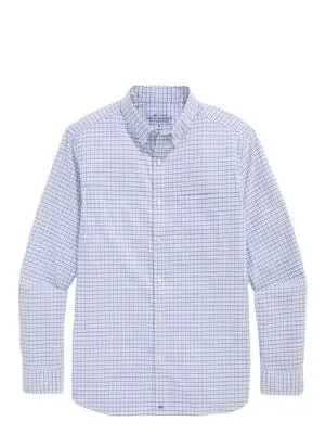 Vineyard Vines Wauwinet Performance Cotton Blend Button-down Shirt - Jake Blue